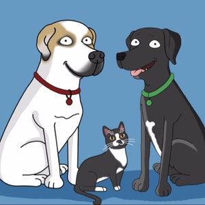 Custom Cartoonized Pet Portrait / Custom Pet Cartoon / Custom - Etsy