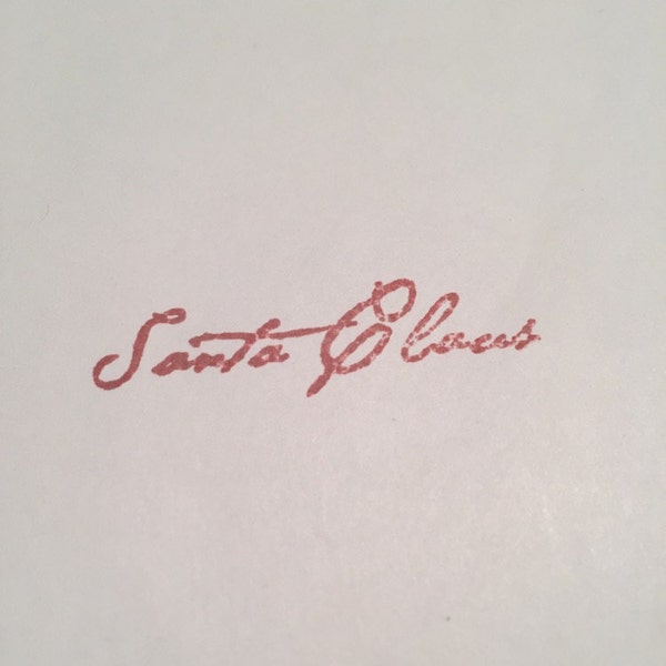 Small Santa Claus Signature Rubber Stamp Autograph Christmas Handmade ...