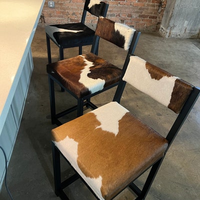 Cowhide Bar Stool Cowhide Counter Stool With Backs FPBK priced per ...