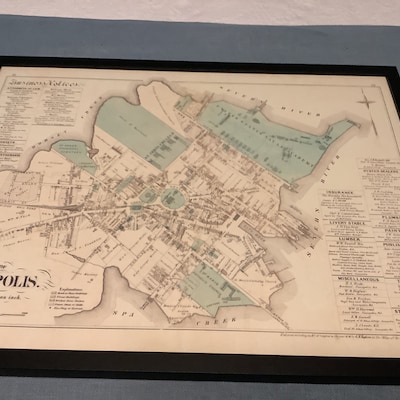 Annapolis Vintage Map, Old Annapolis Map, 1878 Antique Map of Annapolis ...