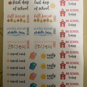 Field Trip School Stickers Set of 21 School Bus Field Trip Planner ...