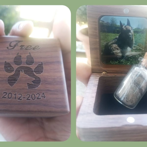 Custom Wooden Pet Fur Keepsake Box: Engraved Pet Memorial Gift - Etsy
