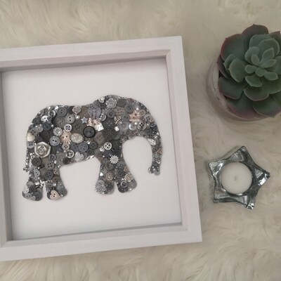 Rainbow Button Art Unique Home Decor Personalised Gift - Etsy