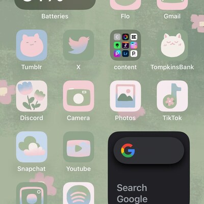 Pink Bloom Phone Theme Ios Phone Theme Icons Pack Widgets Theme Phone ...