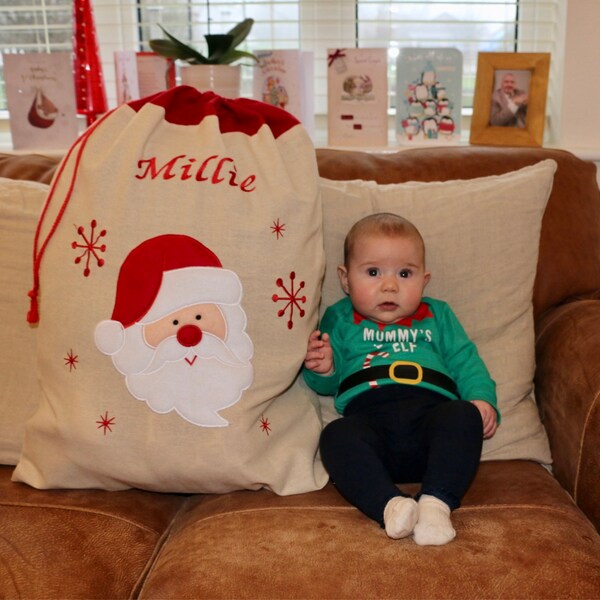 Large Embroidered Personalised Christmas Santa Sack Xmas Stocking 50 X ...