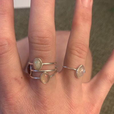 Opal Ring Opal Tiny Ring Simple Ring Petite Ring Statement - Etsy
