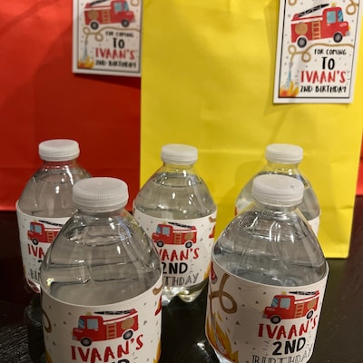 Fire Truck Bottle Labels Fire Truck Labels Firefighter - Etsy