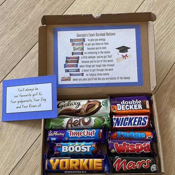Exam Chocolate Gift Box | Student Revision Kit, Good Luck Treats - Etsy