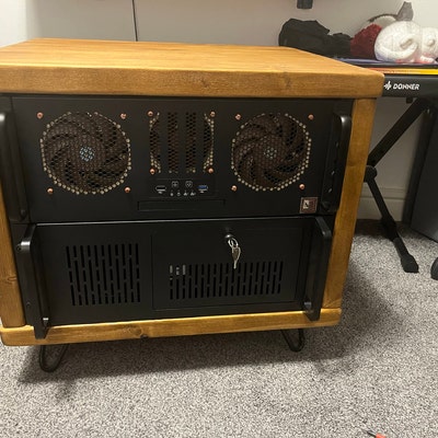 Studio Desk Modern Rustic Design Riser Shelf 19 Rack Storage Space ...