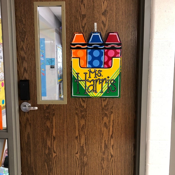 Teacher Door Hanger, Classroom Door Hanger, Crayon Box Door Hanger ...
