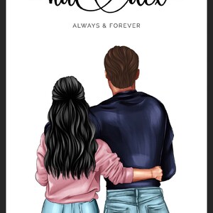 Personalised Couple Print Couples Gift Gift for Her - Etsy