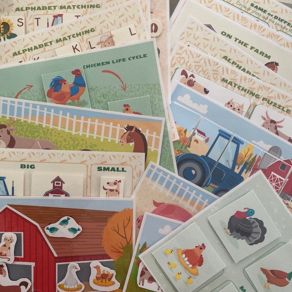 Farm Busy Book: Printable Toddler Preschool Activity Book. Farm Animals ...