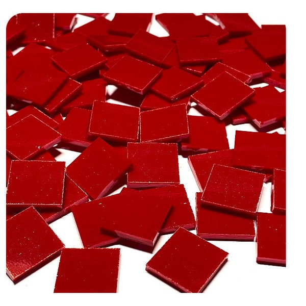 3/4" Opaque Red Stained Glass Mosaic Tiles - Etsy