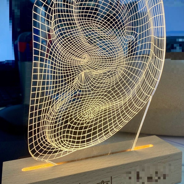 Cat on the Moon Led Night Light, 3D Illusion Table Lamp for Animal ...