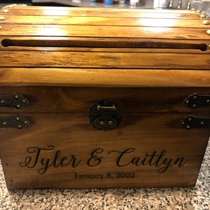 Rustic Card Box Wood Card Box Country Wedding Decor Burlap | Etsy