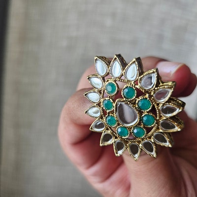 Pakistani Indian Punjabi Gold Polki Nath Nose Ring Nathni Dilkash ...