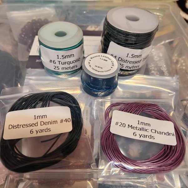 1mm Round Leather Cord - 28 Colors - Premium European 1mm Leather Cord ...