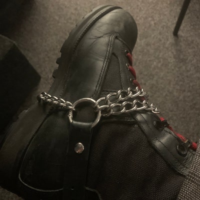 Unisex Leather Bootstrap 3.0 Triple D-ring W/ Chain SINGLE - Etsy