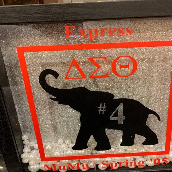 The **ORIGINAL** Personalized Elephant Shadow Box - Delta Sigma Theta ...