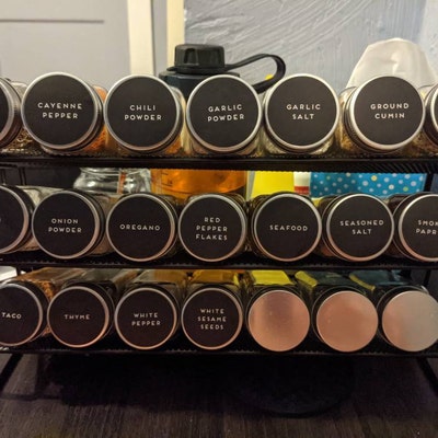 REMOVABLE Waterproof Modern Spice Labels white - Etsy