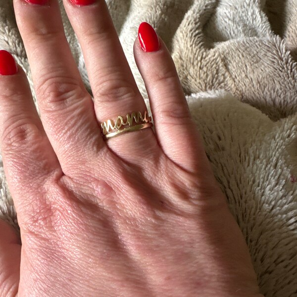 10K,14K,18K Gold Mama Ring, Dainty Mama Ring, Gift for Mom, New Mom ...