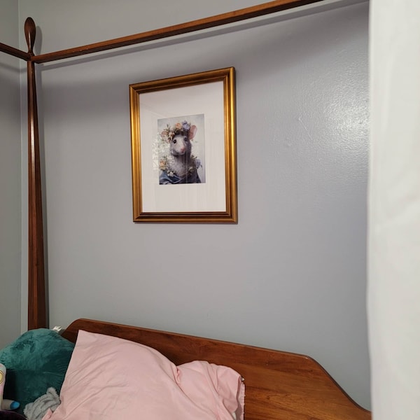 Gothic Rat Wearing Flower Crown, Vintage Poster, Art Poster Print, Home ...