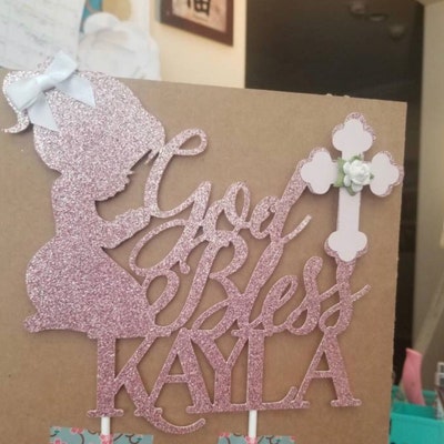 Praying Little Girl Cake Topper-praying Girl God Bless Cake Topper-girl ...