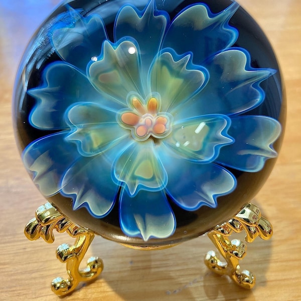 Flowers Glass Ball | Blown Flower Glass | Opal Flower Glass Ball ...