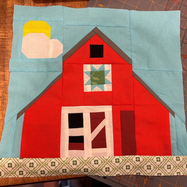 Old Red Barn Farm Country Quilt Block PDF Pattern - Includes ...