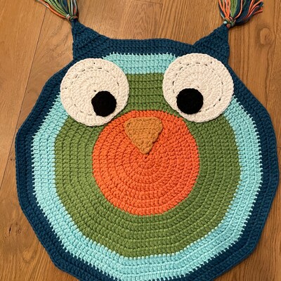 Crochet Rug EASY CROCHET PATTERN Crochet Owl Rug Nursery Rug Pattern ...