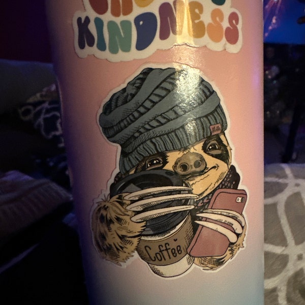 Sloth Sticker Decals Decorative Matte Labels Custom Glossy Die Cut ...