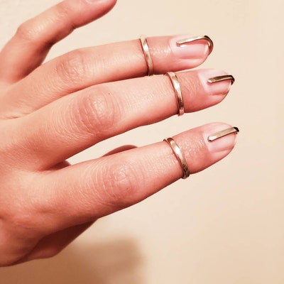 Finger Nail Ring, Silver Nail Ring, Fashion Ring, Big Midi Ring ...