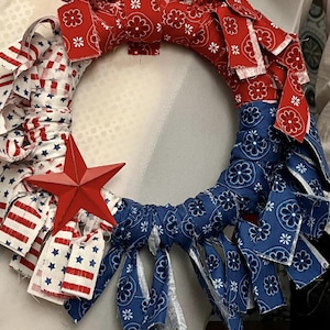 Patriotic Stars 8x8 Star With Stars and Stripes Primitive Americana Red ...