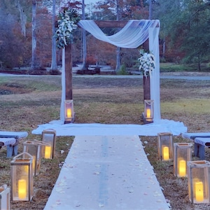 Floor Free Standing Arch Arrangement Aisle Flowers White Boho Pampas ...