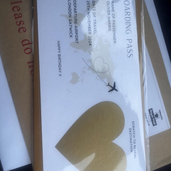 Merry Christmas Scratch Card, Personalised, Red Ribbon Envelope - Etsy