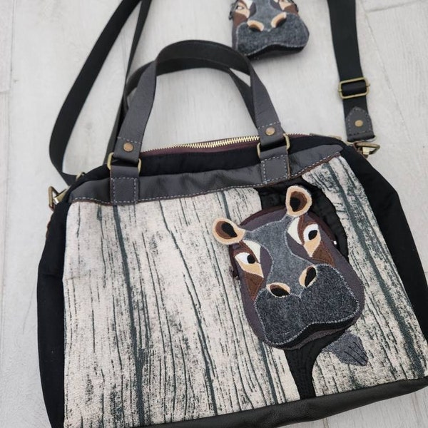 Hippopotamus Purse, Hippo Coin Purse, Purse, Felt Hippo Metal Frame ...