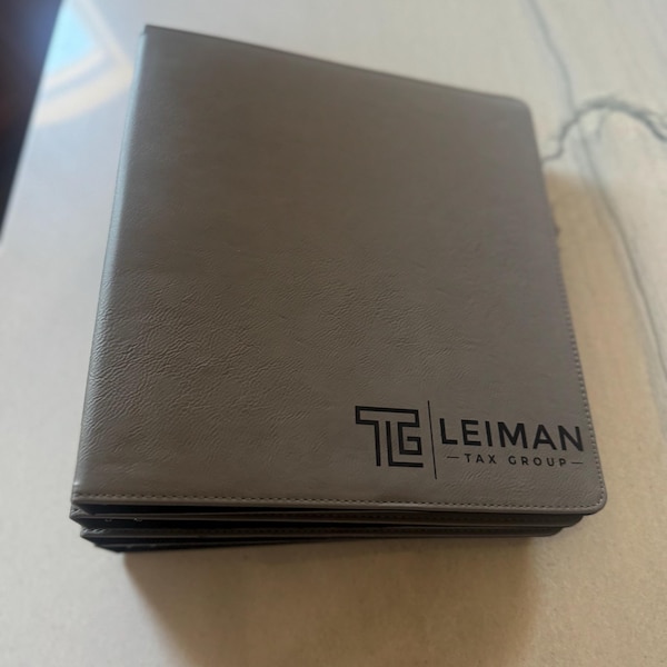 Custom Engraved Leather 3 Ring Binder Portfolio, Personalized Letter ...