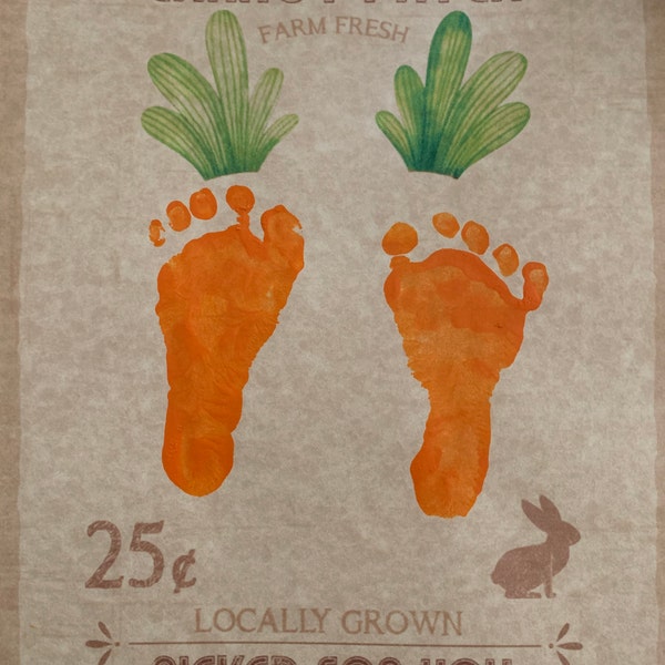 Farm Sign Carrot Patch Easter / Footprint Feet Art Craft / Kids Baby ...