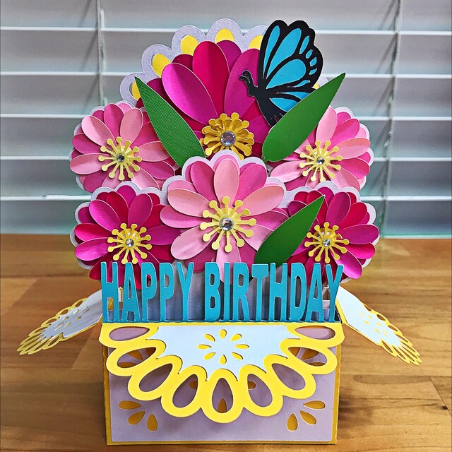 Sunshine Bouquet Card In A Box 3D SVG | Etsy
