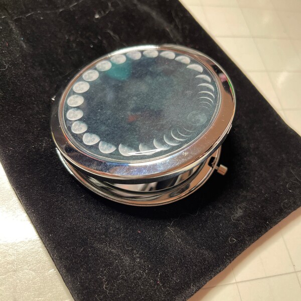 Moon Phases Compact Mirror - Celestial Outerpace - Make up Pocket ...