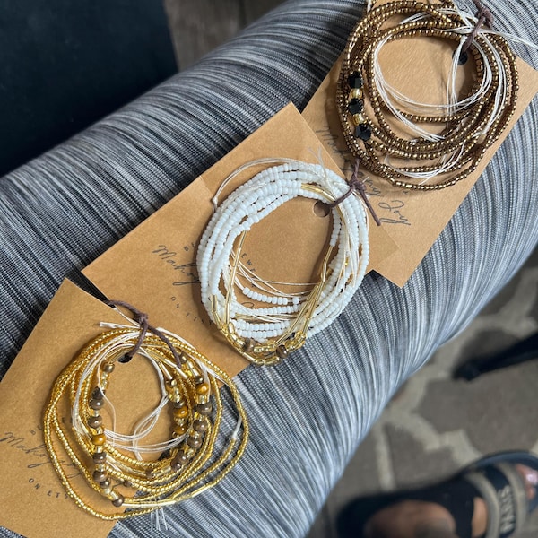 Mahogany Majesty Waist Beads Set of 3 Clasp or Tie on Women Boho Belly ...