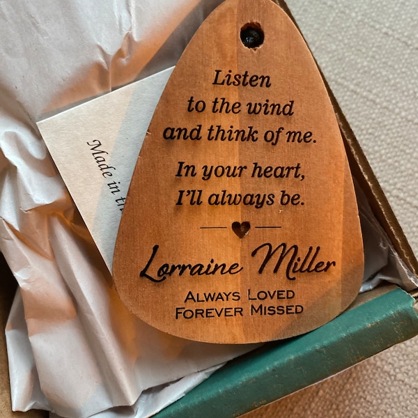 Memorial Wind Chime | Listen to the Wind and Think of Me | Sympathy ...