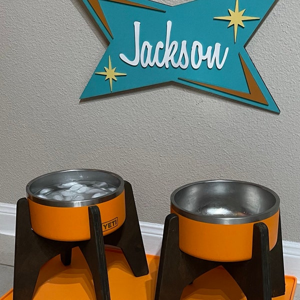 Mid Century Modern Welcome Sign, Retro MCM Atomic Starburst Outdoor or ...