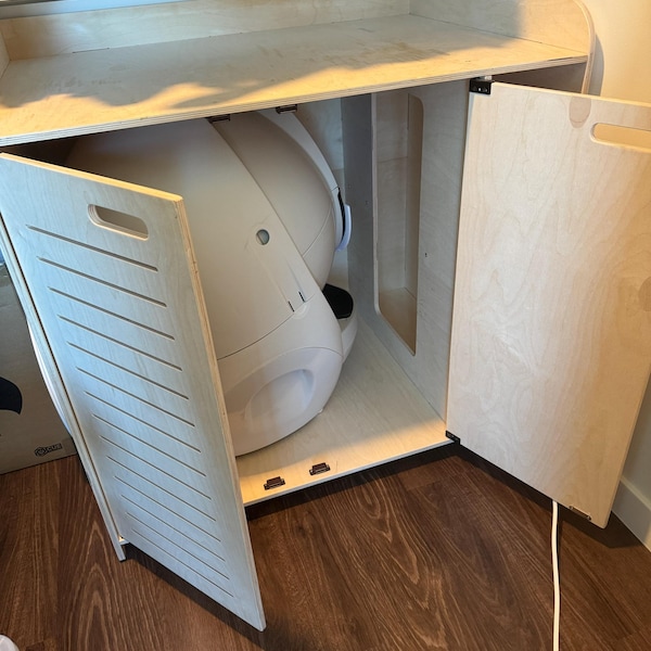 Litter Box Cabinet to Fit Litter Robot 3 and 4 Litter Enclosure Cat Box ...