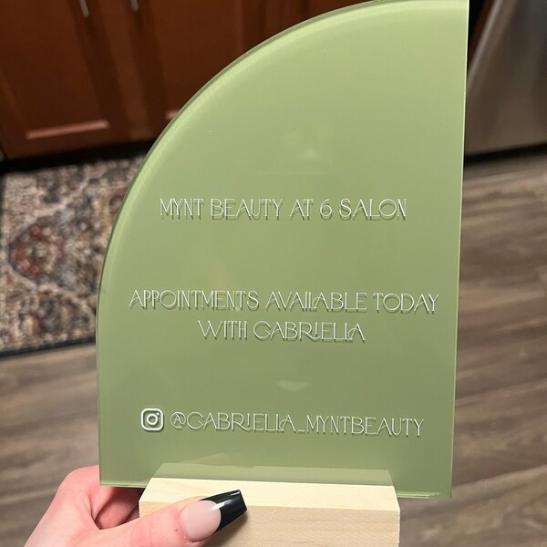 Custom Half Arch Text Acrylic Sign - Small Acrylic Business Signs ...