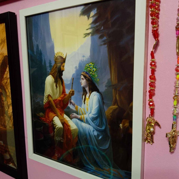 Jesus Christ Meets Lord Krishna Art Print Krishna Art Spirituality ...