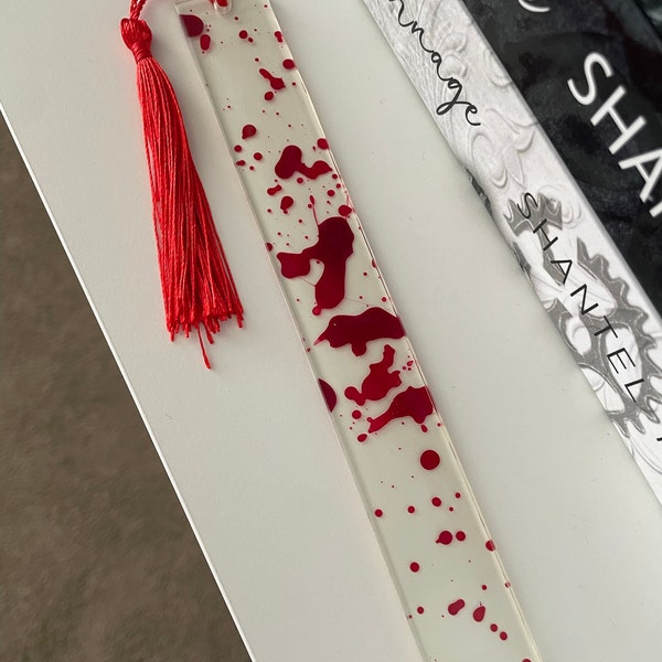 Blood Splatter Bookmark , Horror Bookmarks, Resin Bookmarks, Bloody ...