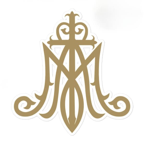 Virgin Mary Monogram Auspice Maria Catholic Stickers - Etsy