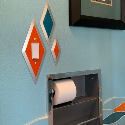 Diamundo Painted Deluxe Atomic Mid Century Diamond Light Switch Outlet ...