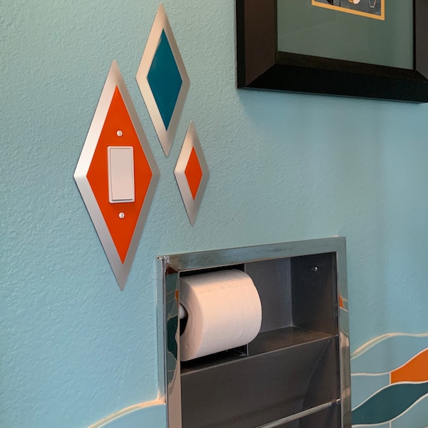 Diamundo Painted Deluxe Atomic Mid Century Diamond Light Switch Outlet ...